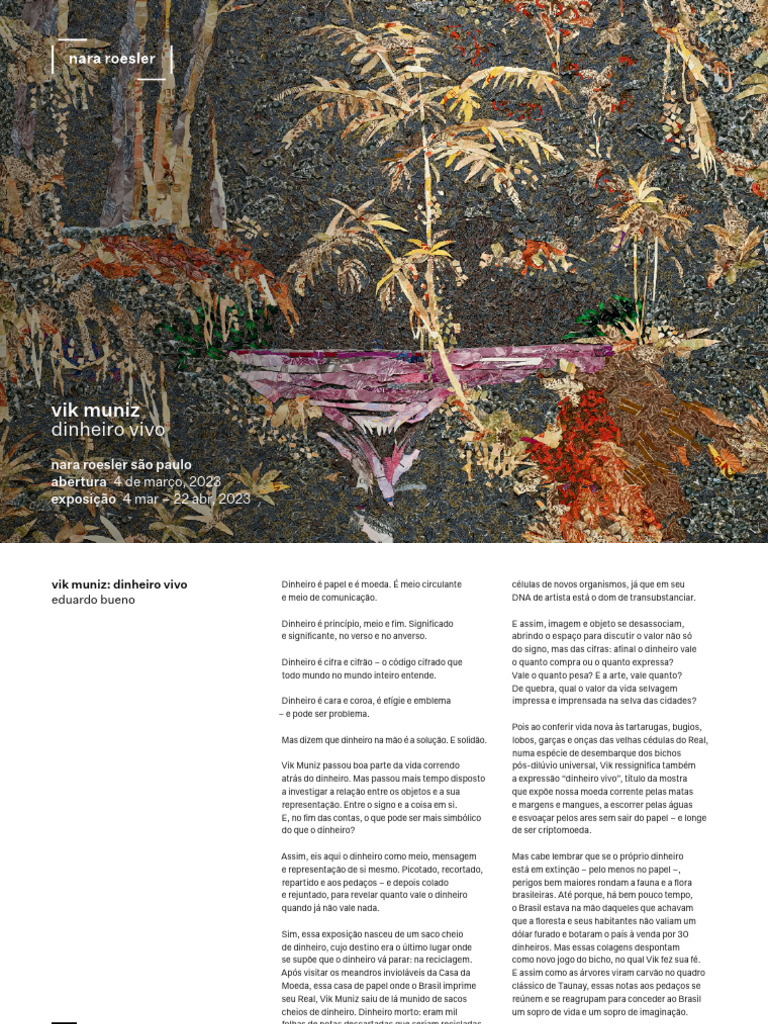 2023 Nara-Roesler Vik-Muniz Preview PT | PDF | Dinheiro | Moeda