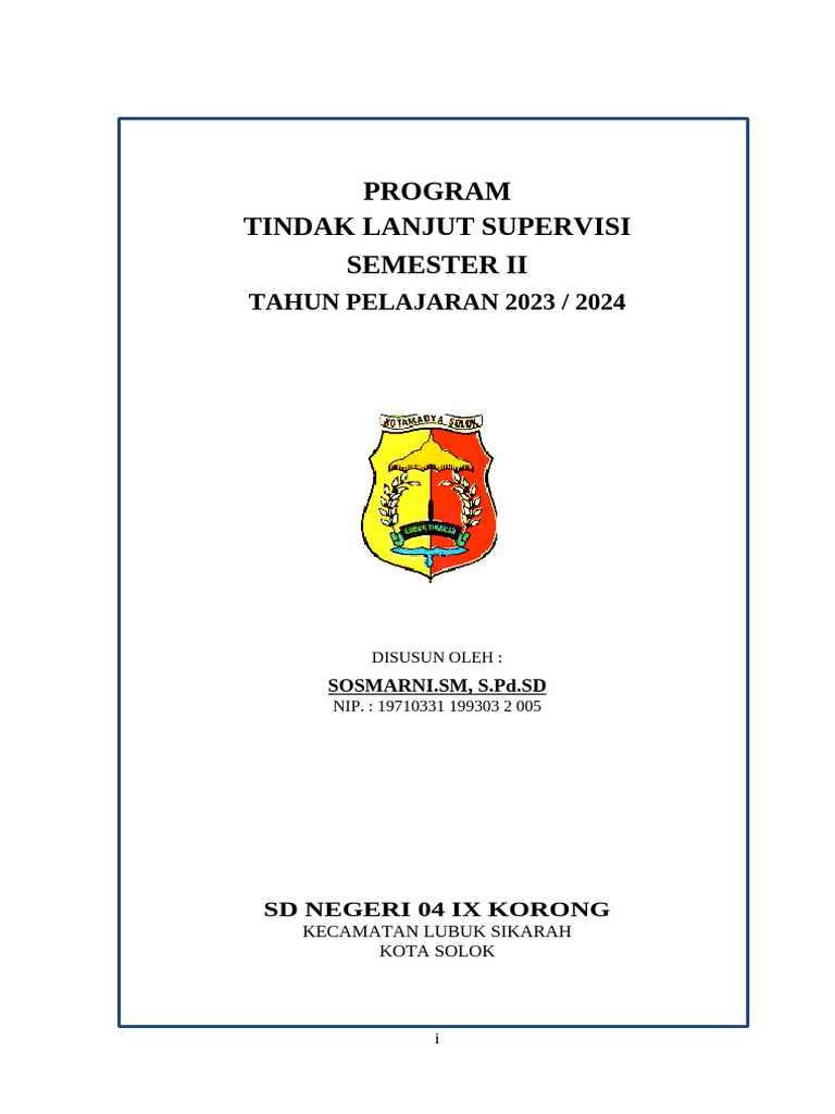 Program Tindak Lanjut Supervisi - KS | PDF