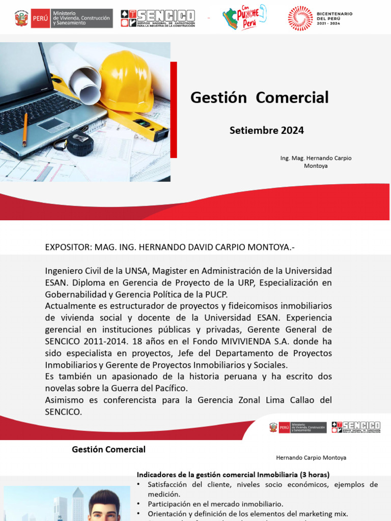 01 PPT - SENCICO 2024 Gestión Comercial | PDF | Marketing | Gestión de la relación con el cliente