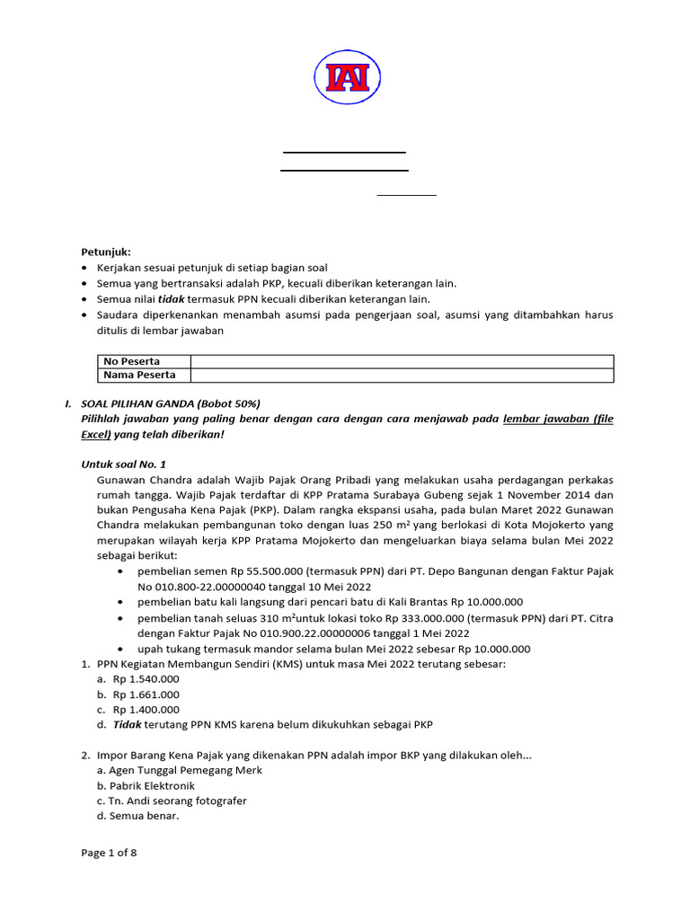 Soal Ujian PPN A 253 | PDF