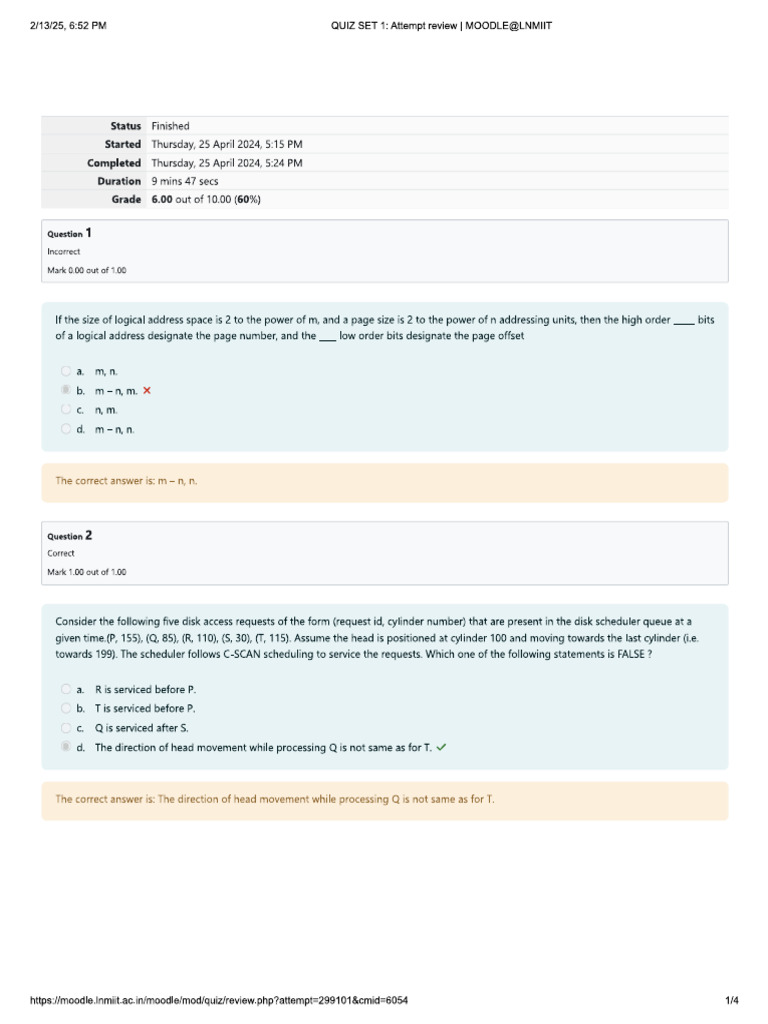 OS Quiz-2 | PDF