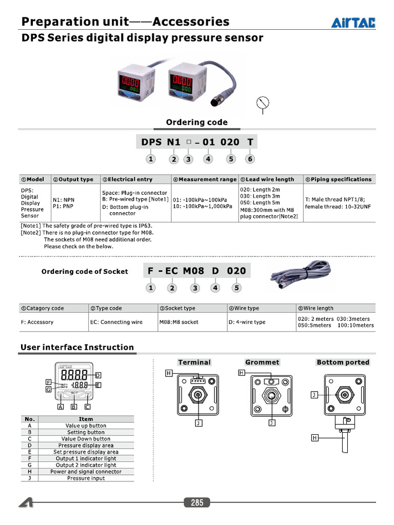 DPS Series Digital Display Pressure Sensor 202406030351209096 | PDF
