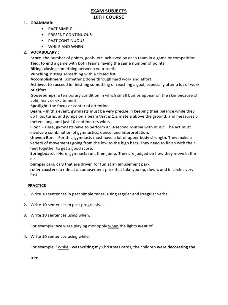 Temarios de 10mo | PDF