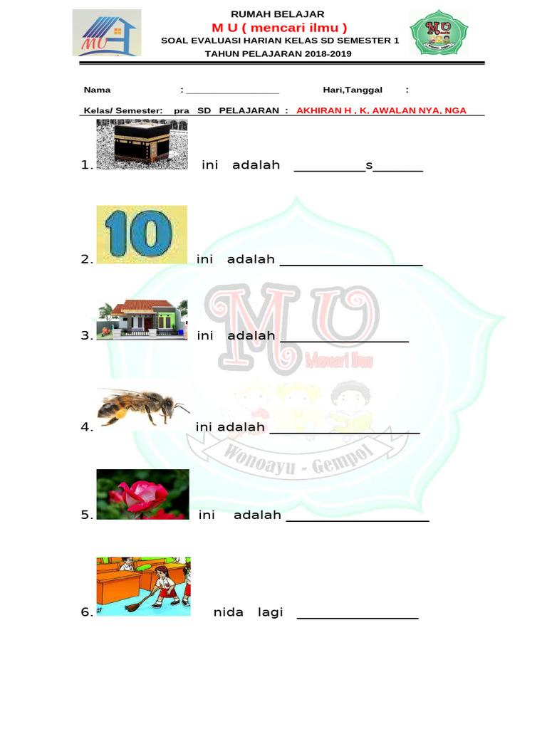 soal tk dita april | PDF