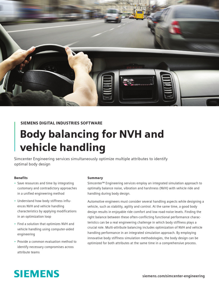 Siemens SW Body Balancing For NVH and Vehicle Handling Fact Sheet | PDF ...