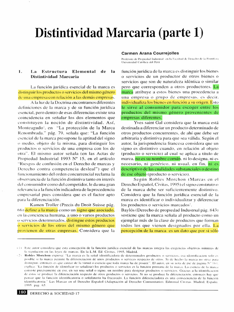Estructura de la Distintividad Marcaria | PDF