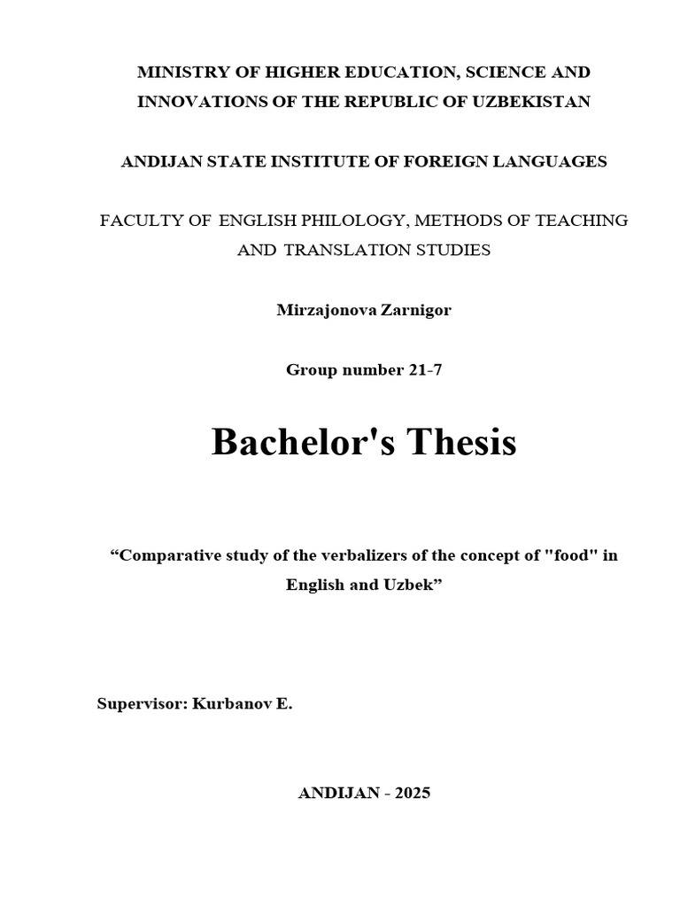 "Comparative Study of The Verbalizers of The Concept of "Food" in ...