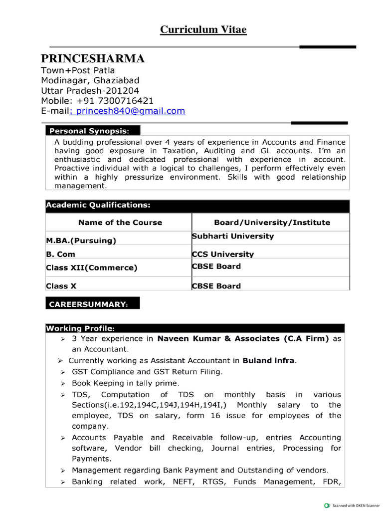 PRINCE SHARMA CV | PDF