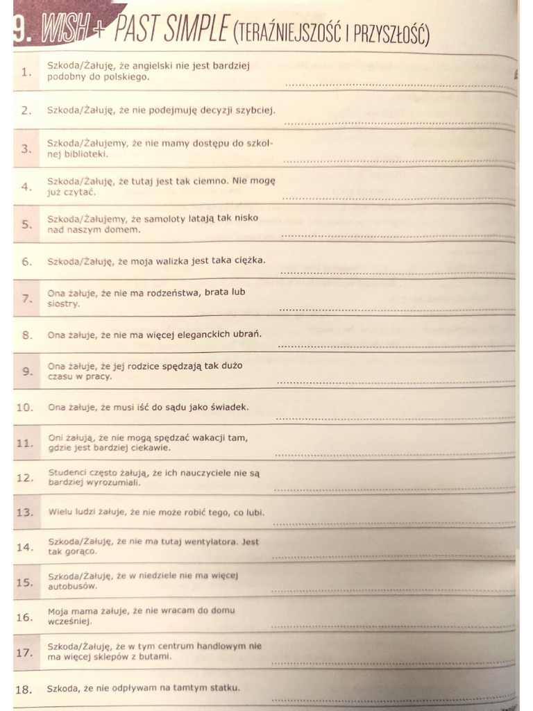 Wish Past Simple | PDF