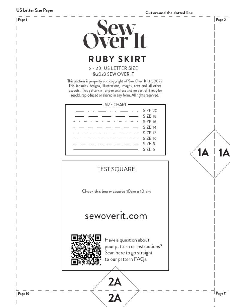 Ruby Skirt 6-20 US Letter PDF Pattern | PDF