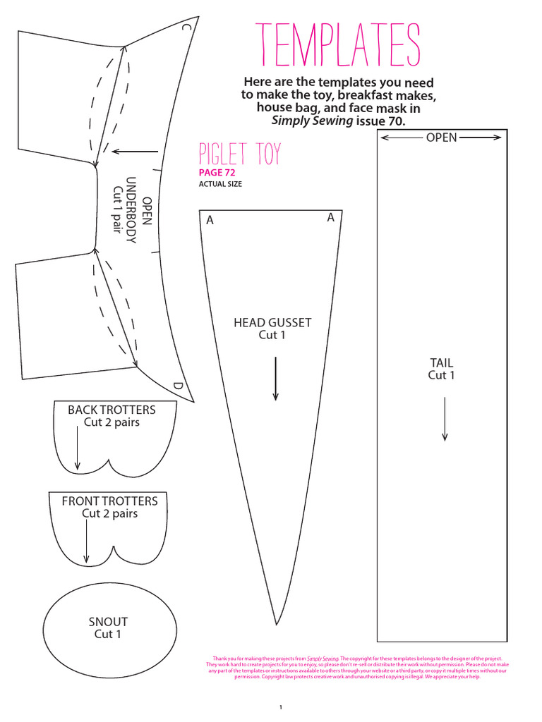 Simply Sewing Templates for Projects | PDF