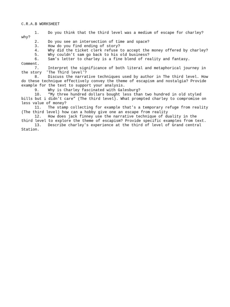 Journeys and Narrative Techniques in "The Third Level" | PDF