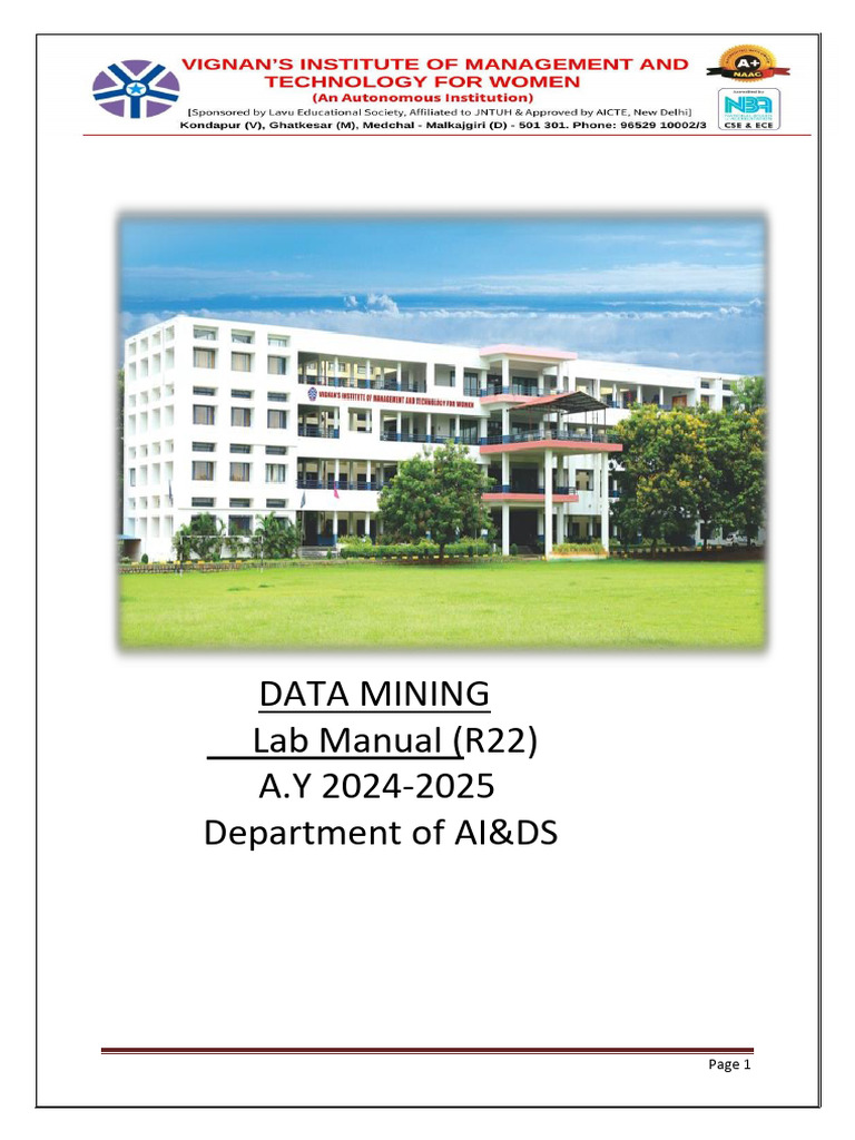 IV-i Aids DM Lab Manual | PDF | Information Technology | Information Science