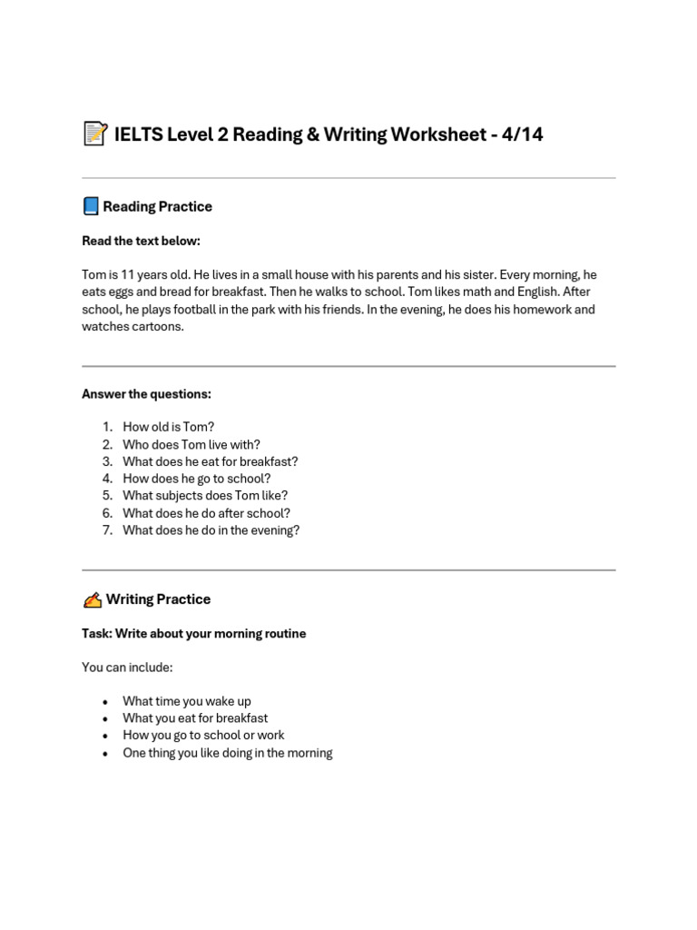 ? IELTS Level 2 Reading | PDF