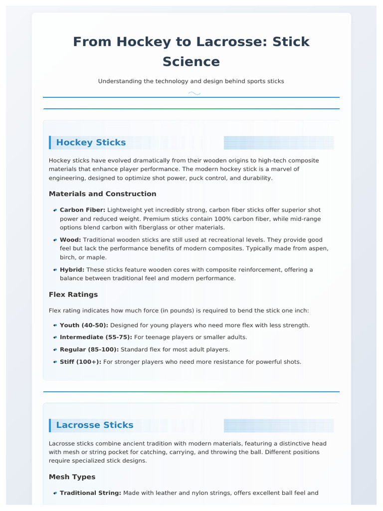 Sports Stick Technology Explained | PDF | Composite Material | Materials