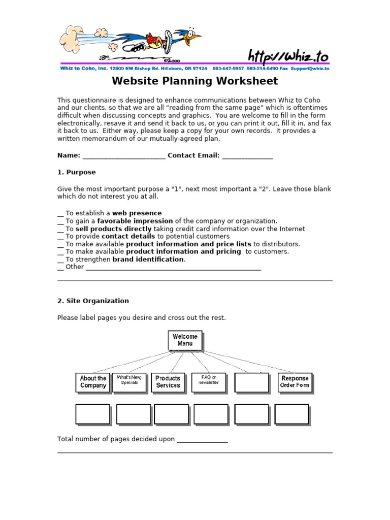 Website Planning Worksheet | PDF | World Wide Web | Internet & Web