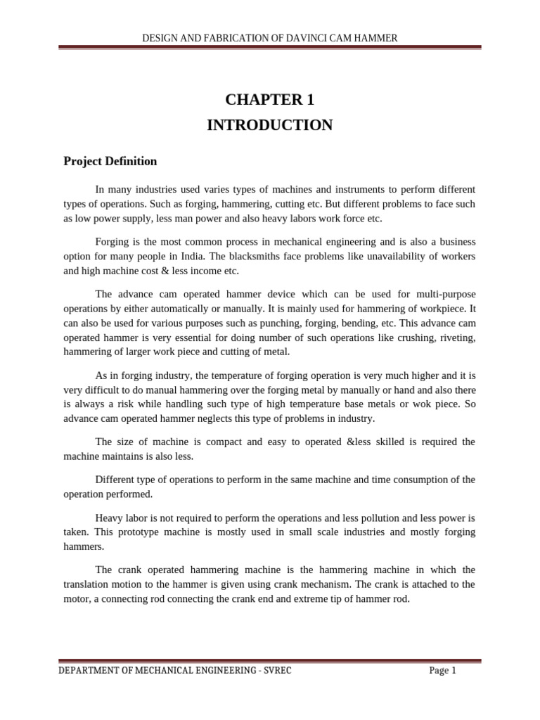 Cam Hammer Document 1st-1 | PDF | Forging | Machines