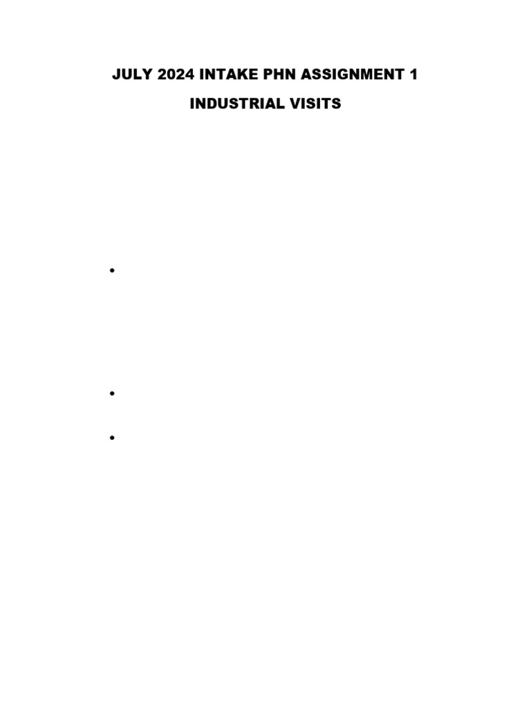 July 2024 Intake PHN Assignment 1 | PDF