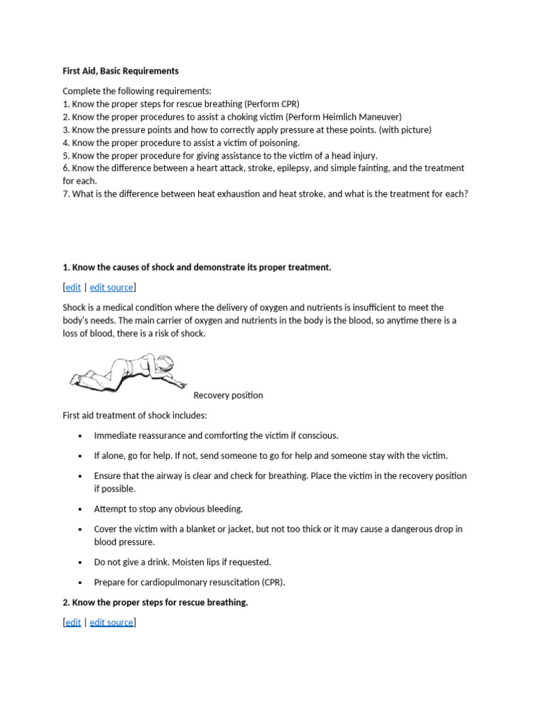 Essential First Aid Procedures Guide | PDF | Cardiopulmonary ...