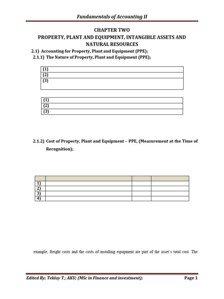 FoA II CH 2 Plant Assets | PDF | Depreciation | Book Value