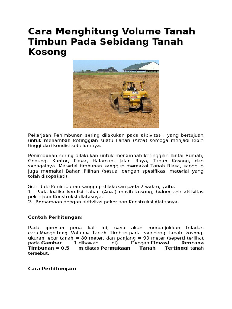 Cara Hitung Volume Tanah Timbun | PDF