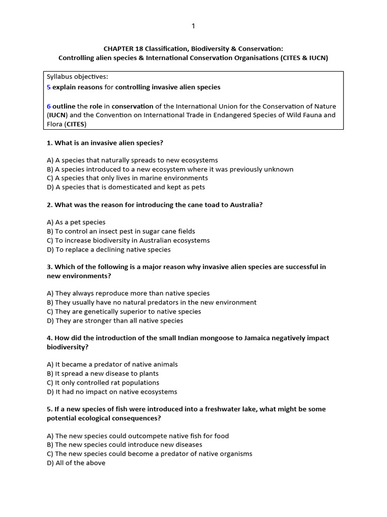 Controlling Alien Species - International Conservation Organisations ...