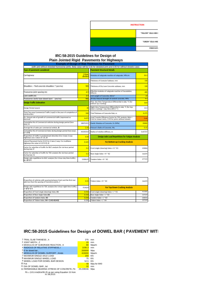 RIGID PAVEMENT-RAMP - (7M-OPGC) - IRC-58-2015-Excel | PDF | Road ...