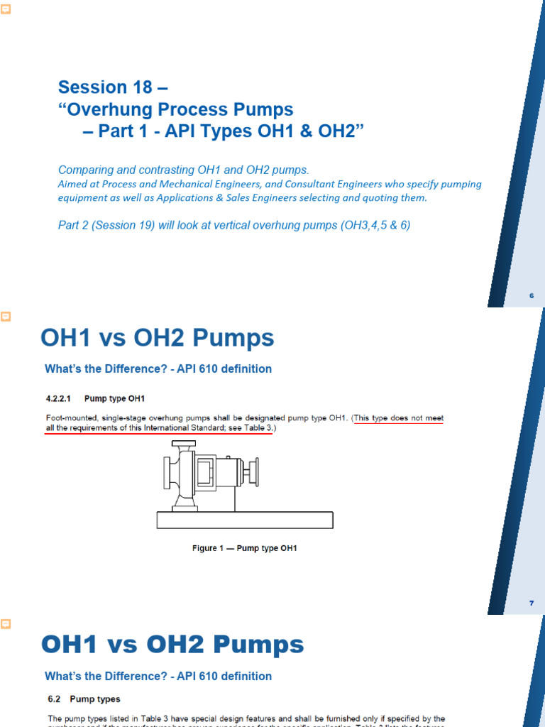 Session 18 Overhung Process Pumps Part 1 API Types OH1 OH2 | PDF | Pump | Bearing (Mechanical)