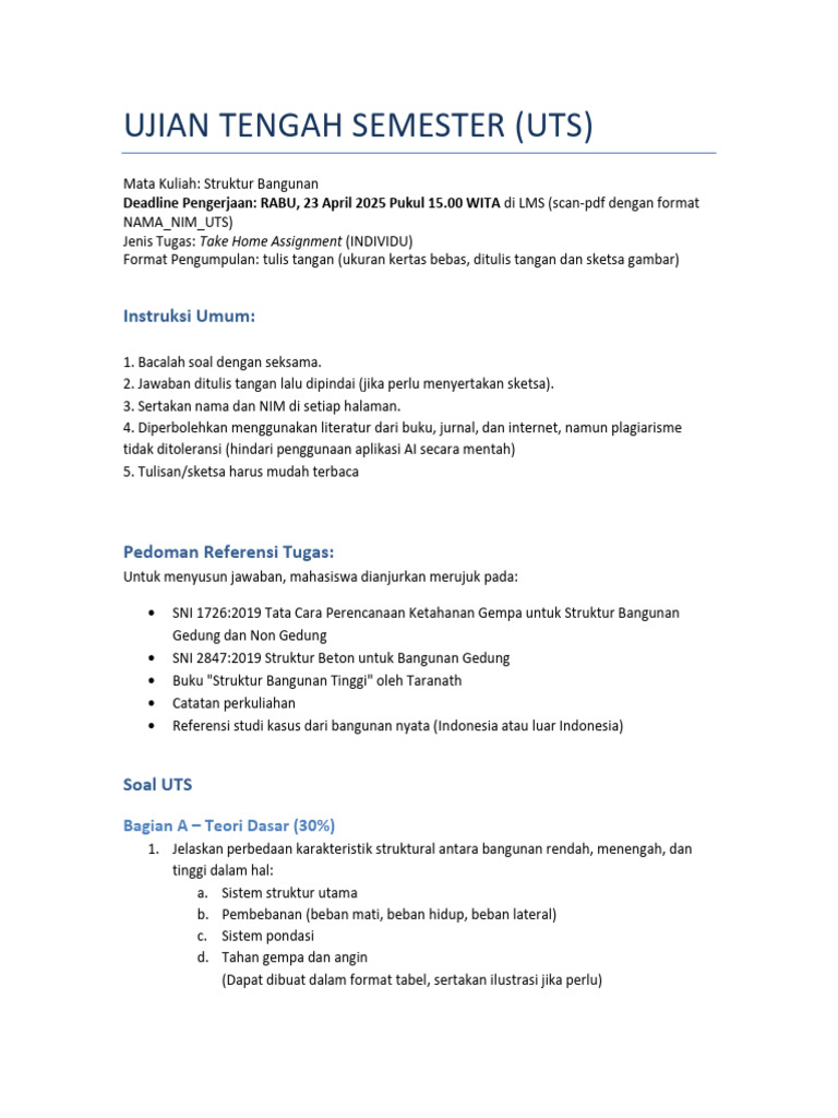 UTS Struktur Bangunan | PDF