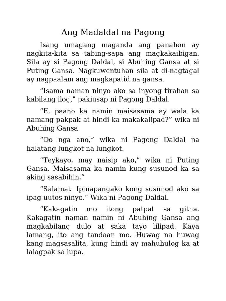 Ang Madaldal Na Pagong | PDF