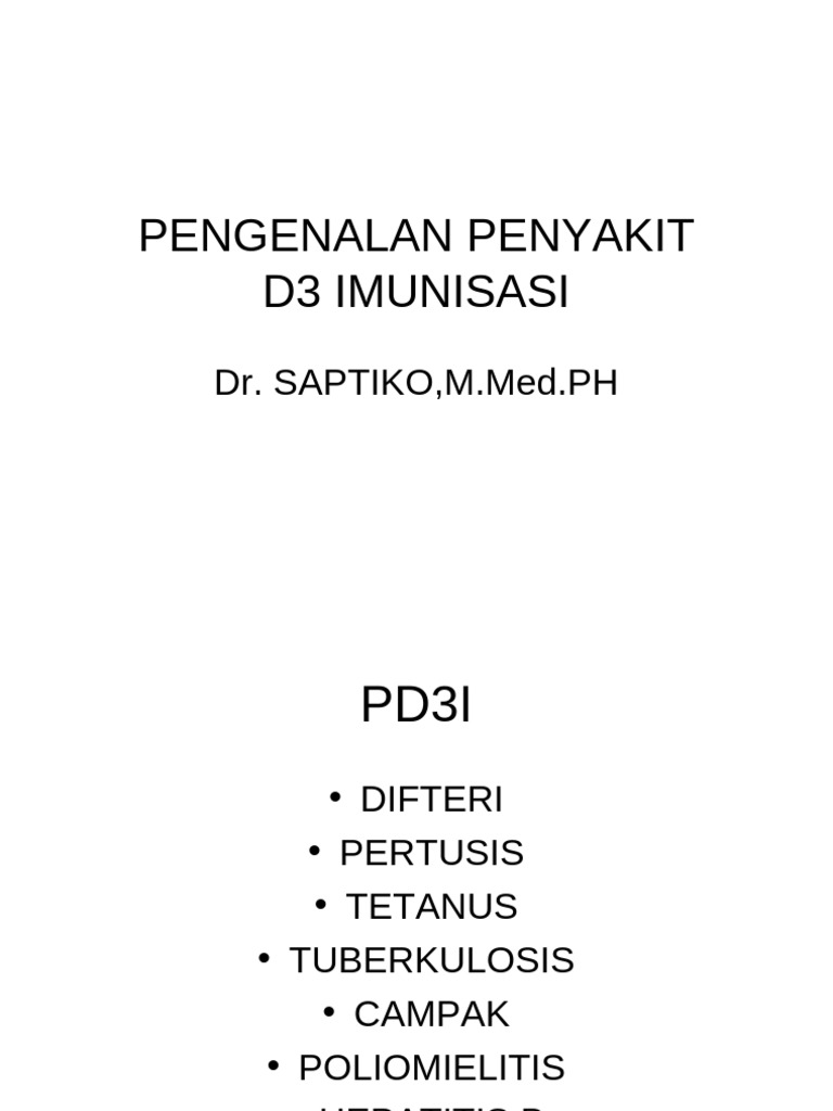 IMUNISASI, PD3I | PDF
