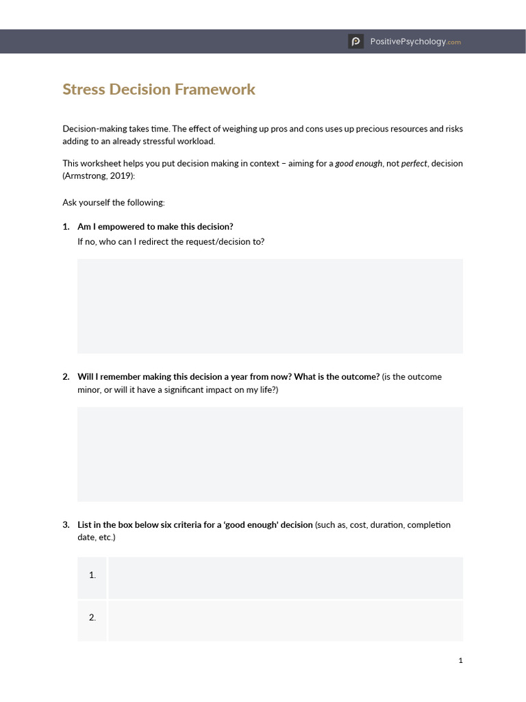 Stress Decision Framework | PDF