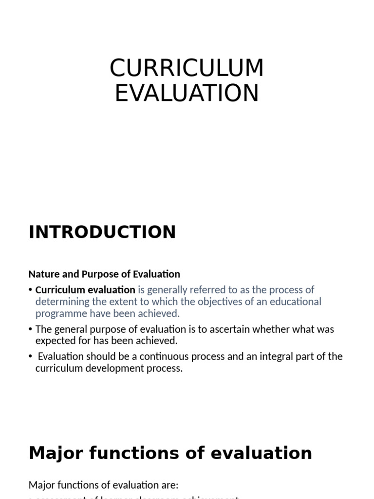 Curriculum Evaluation | PDF | Evaluation | Educational Assessment
