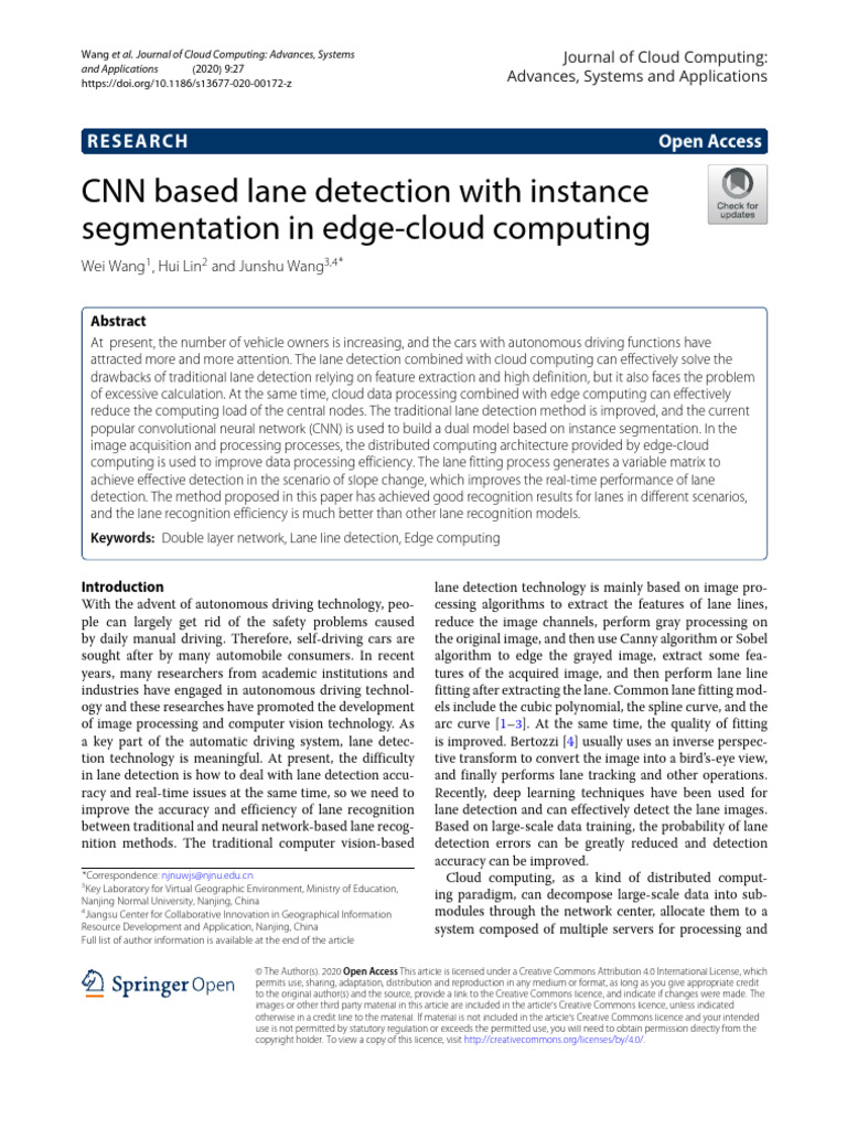 01.CNN Based Lane Detection With | PDF | Image Segmentation | Deep Learning