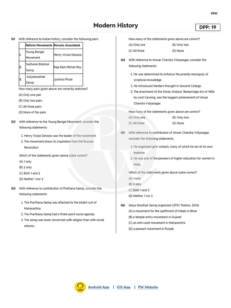 L19_DPP 19_ModernHistory | PDF