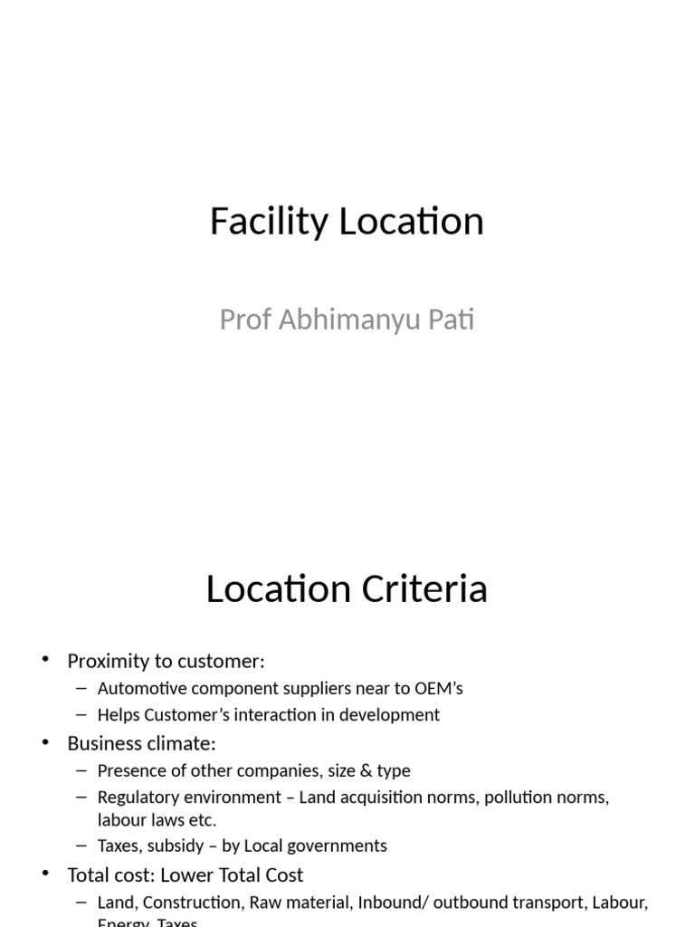 8 Facility Location | PDF | Economies