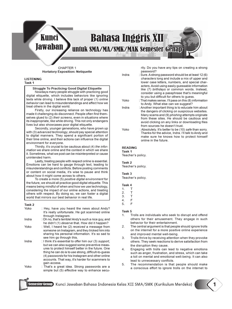 Kunci Bahasa Inggris 12 Genap Merdeka | PDF | Hybrid Vehicle | Climate Change Mitigation