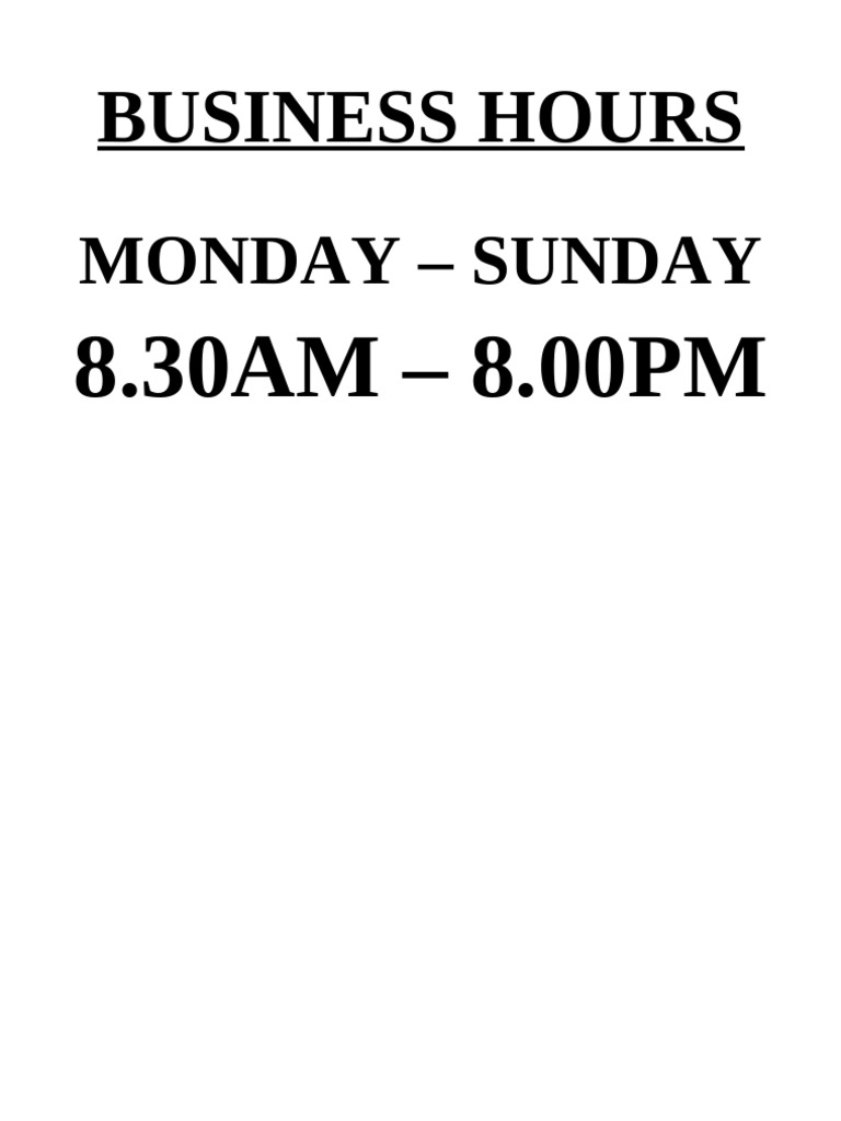 Business Hours | PDF