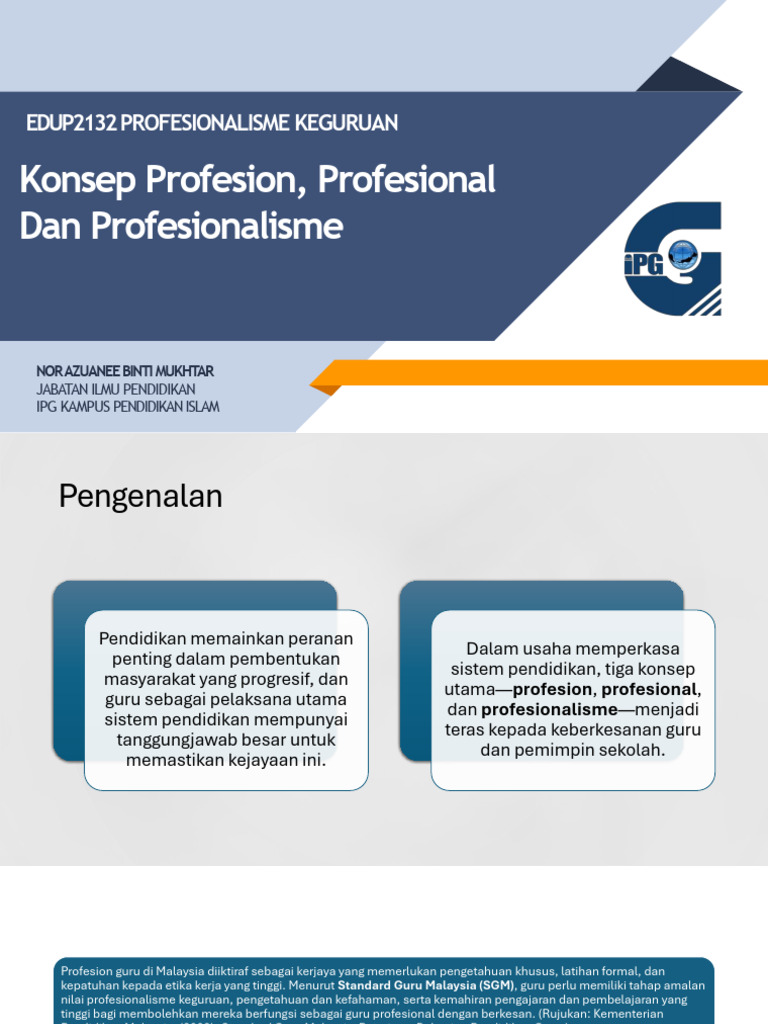 Konsep Profesion, Profesional dan Profesionalisme | PDF