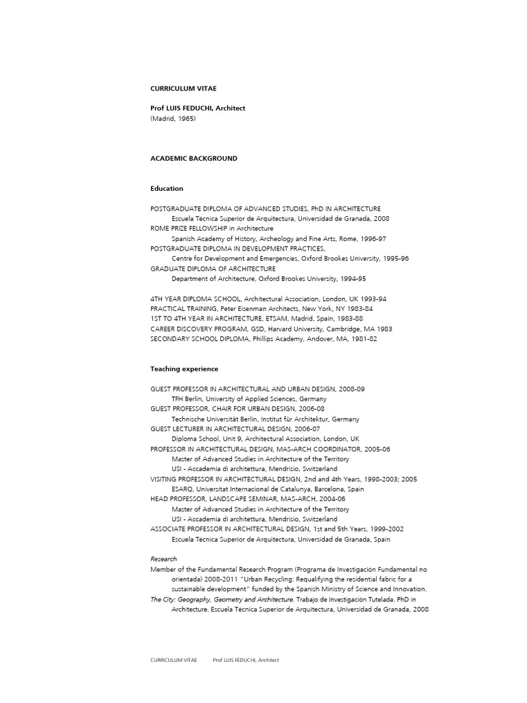 Annex 1 (1) - LF - CV - FHMuenster | PDF | Madrid