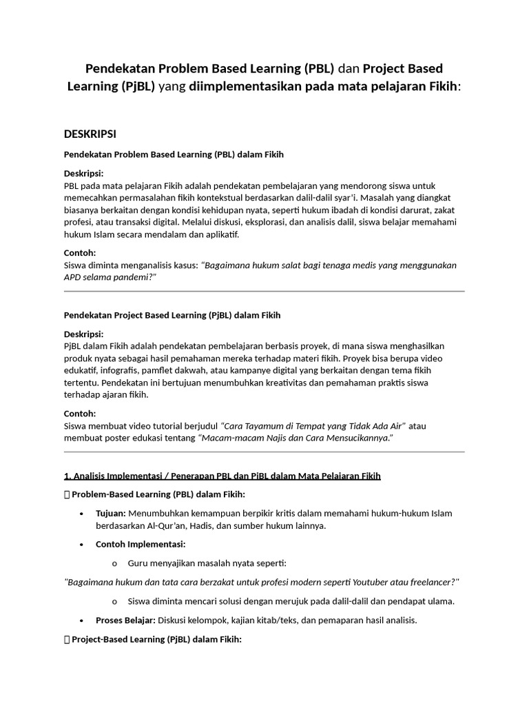 Pendekatan Problem Based Learning | PDF