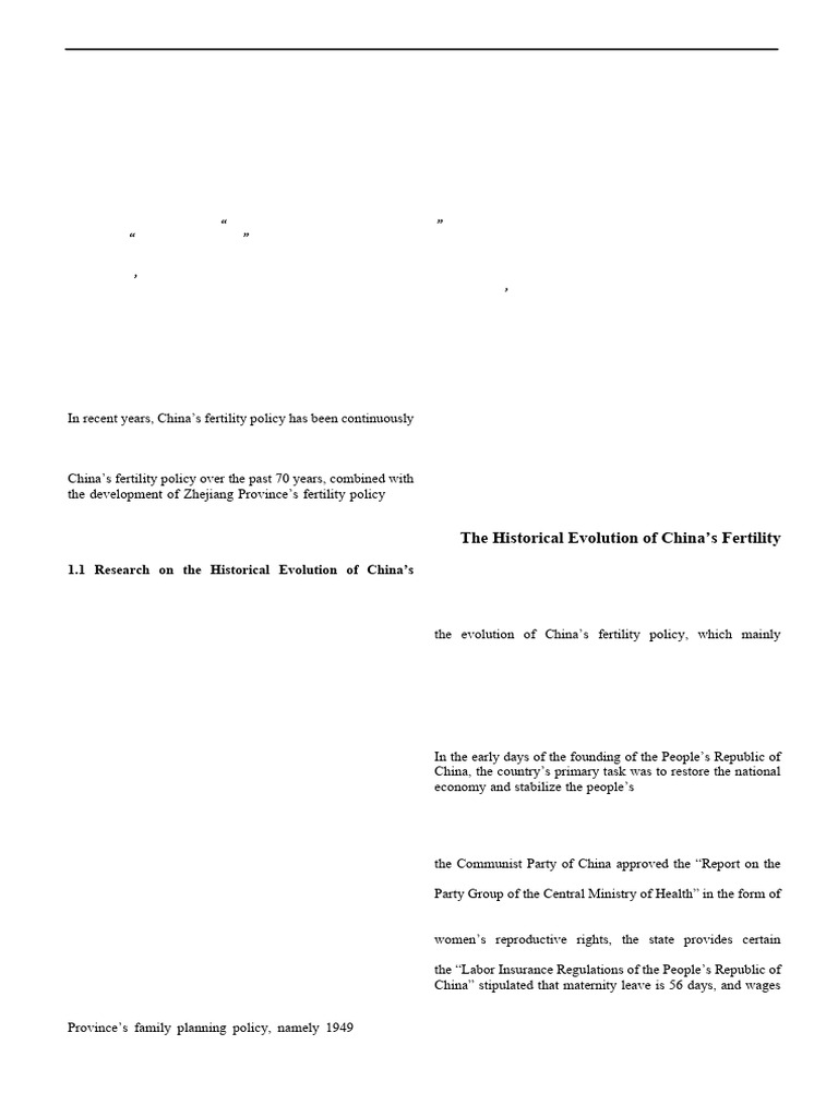 Evolution of Fertility Policy in Zhejiang | PDF | Family Planning ...