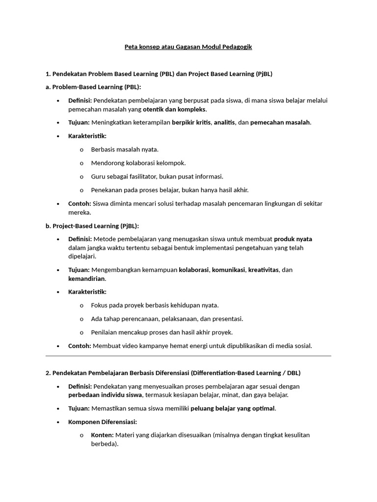 Peta Konsep Atau Gagasan Modul Pedagogik | PDF