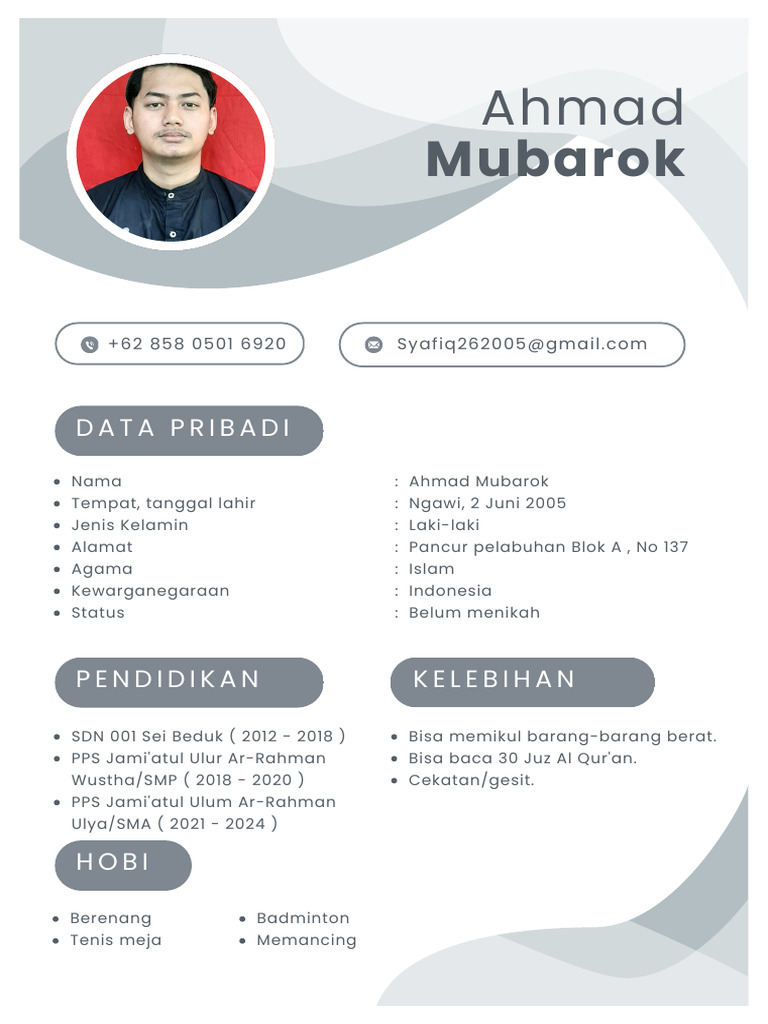 CV Lamran Kerja Ahmad Mubarok | PDF