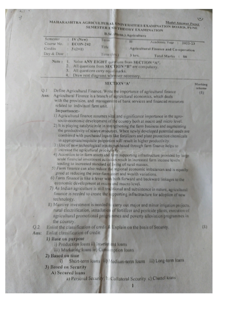 Econ 242 M A 2022-23 @agri - Ocean | PDF