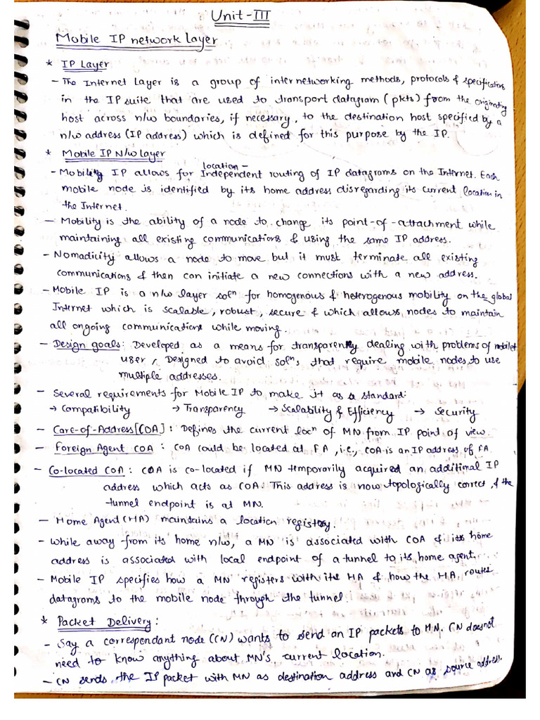 Mobile Computing Unit III Handwritten | PDF
