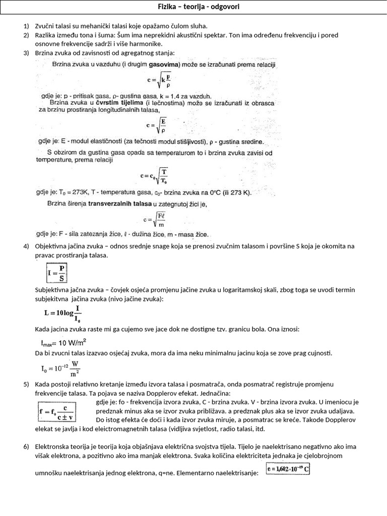 Fizika Odgovori | PDF