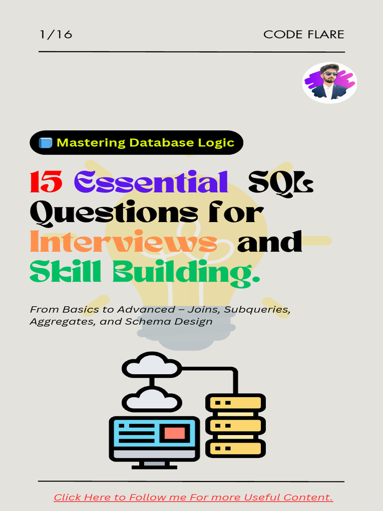 15 Essential SQL Question For Interviews | PDF | Data | Information Retrieval