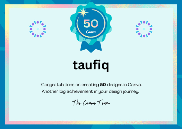 Canva 50 Design Milestone Badge | PDF