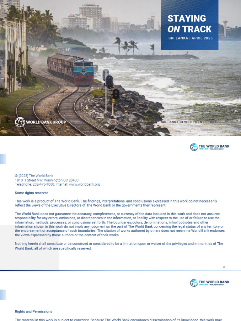 Sri Lanka Development Update 2025: Staying On Track | PDF | Inflation | Deflation